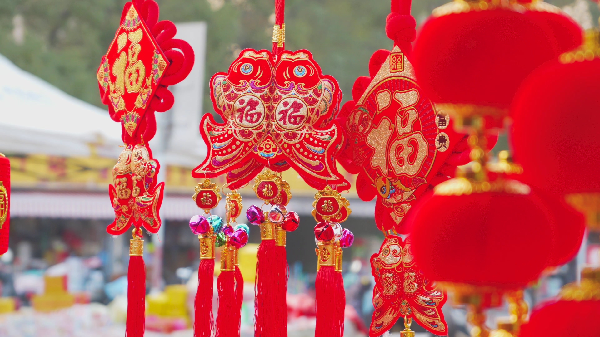 4K实拍春节氛围农历新年集市年货中国结实拍素材视频特效素材-千库网