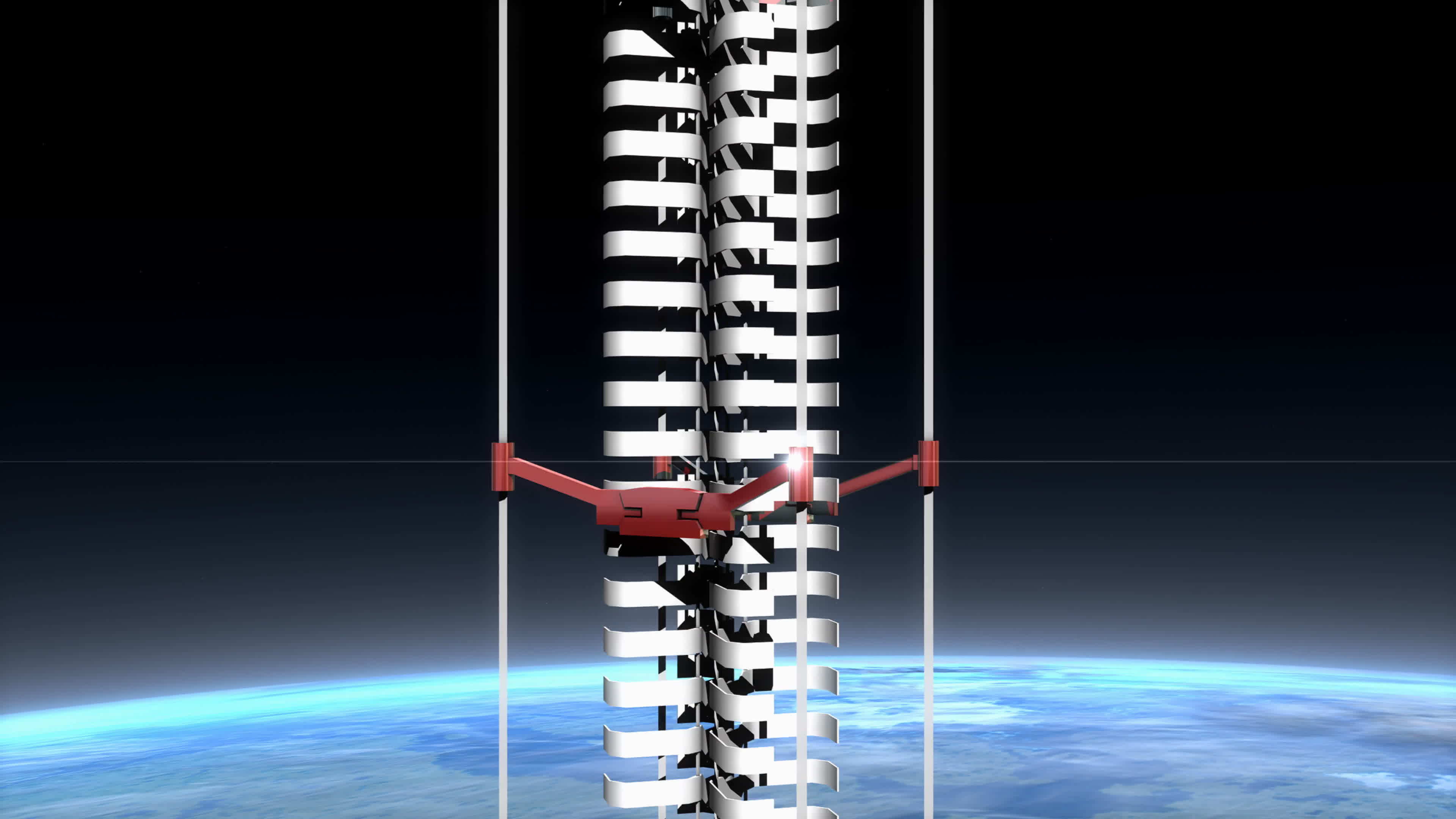 渲染太空电梯概念动画的艺术家视频特效素材-千库网