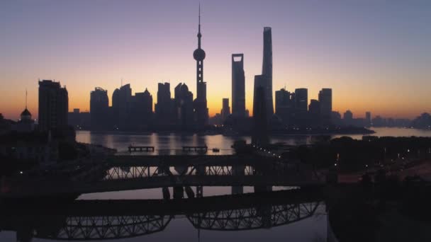 黄海天际线与陆家嘴区在黎明时分视频特效素材-千库网